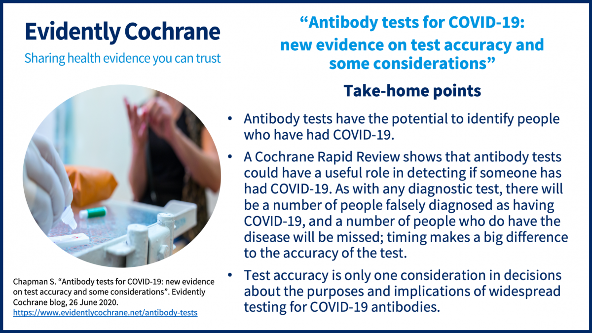 New Cochrane review assesses how accurate antibody tests are for ... New Cochrane review assesses how accurate antibody tests are for ...